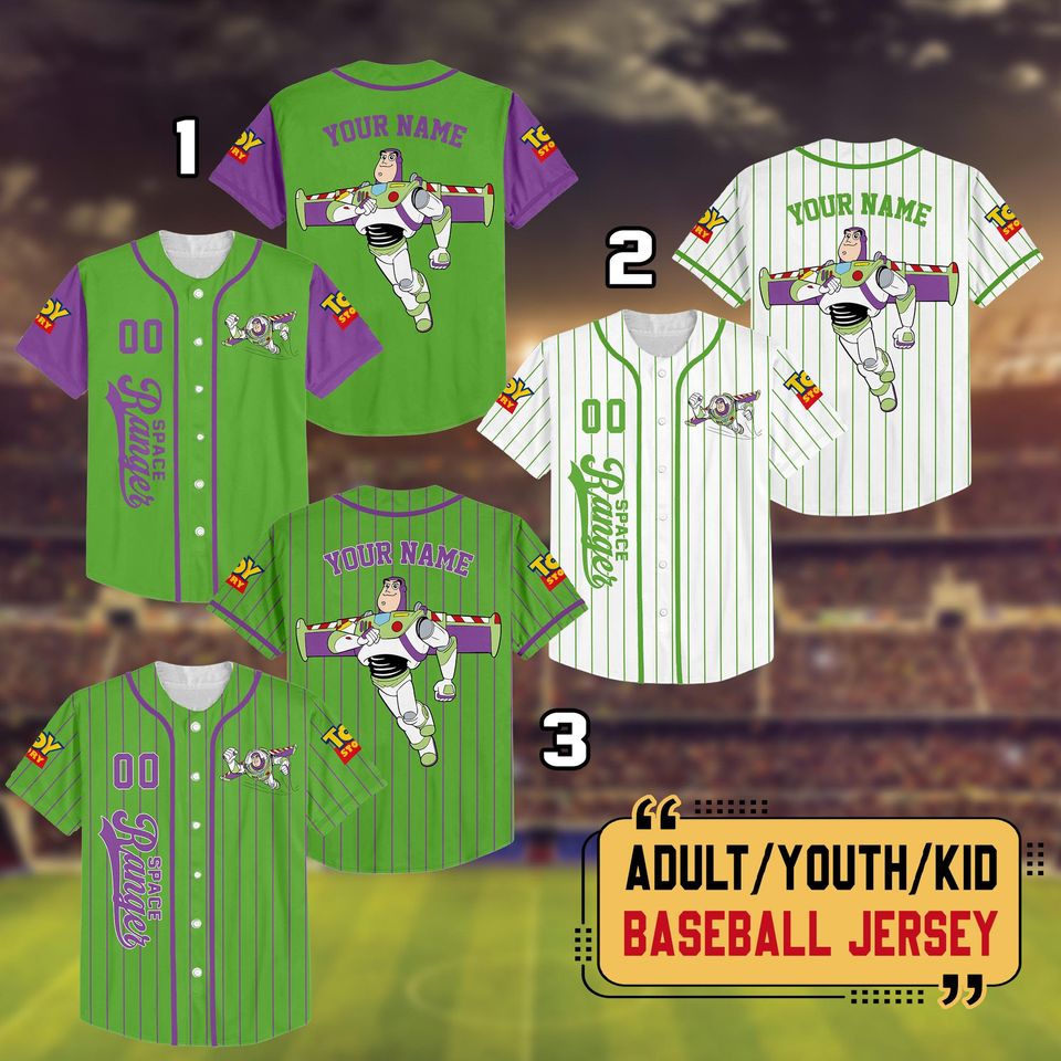 Personalize Buzz Lightyear Toy Story Baseball Jersey, 3D Printed Team ...