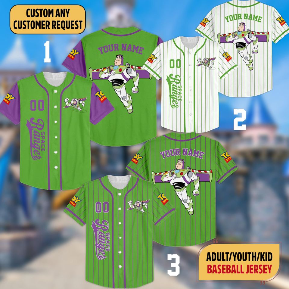 Personalize Buzz Lightyear Disney Toy Story Baseball Jersey, 3D Printed ...