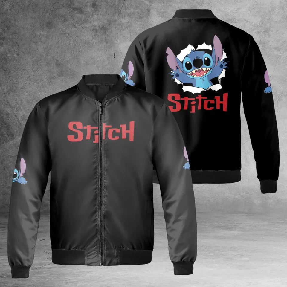 Stitch Cracking Love Lilo And Stitch Cartoon Father's Day Gift Jacket ...