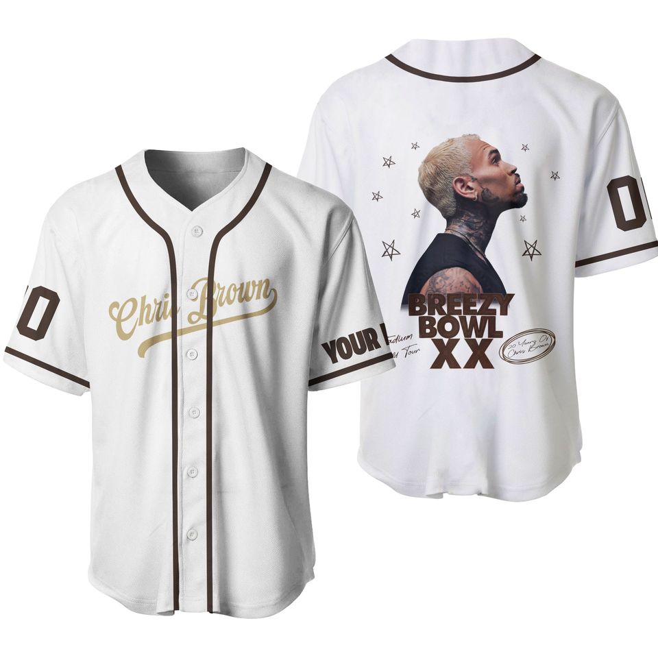 Personalized Chris Brown Jersey, Chris Brown Breezy Bowl XX Baseball ...