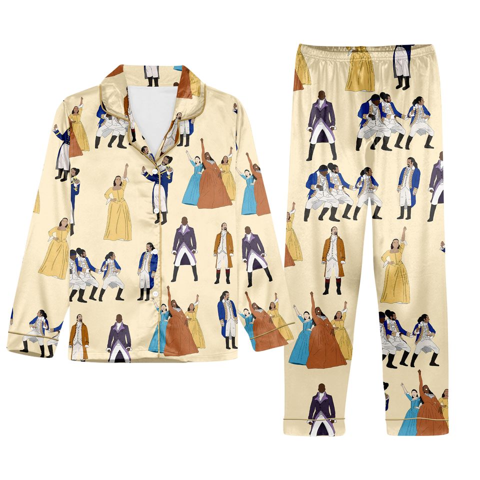 Hamilton Musical Silky Pajama Set For Women | Broadway Theater-Inspired ...