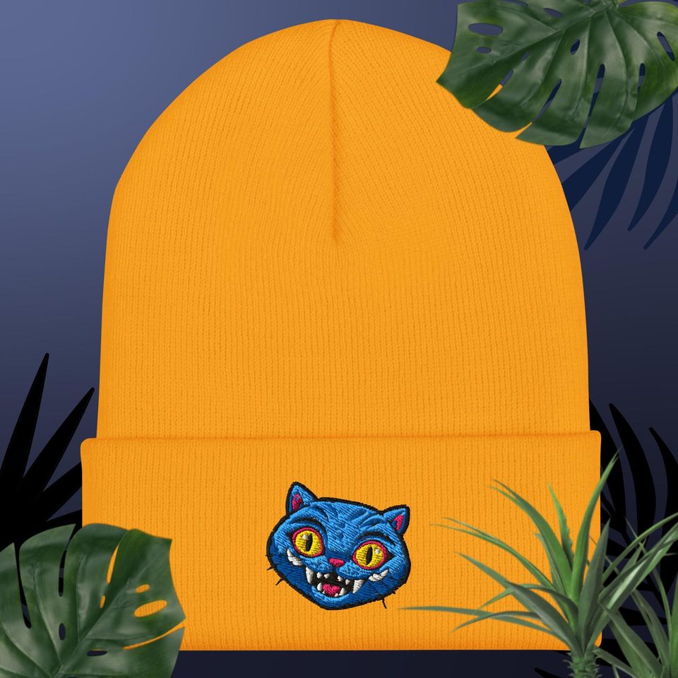 Embroidered Kpop Demon Hunters Tiger Knit Hat - Derpy Tiger - Kpop ...