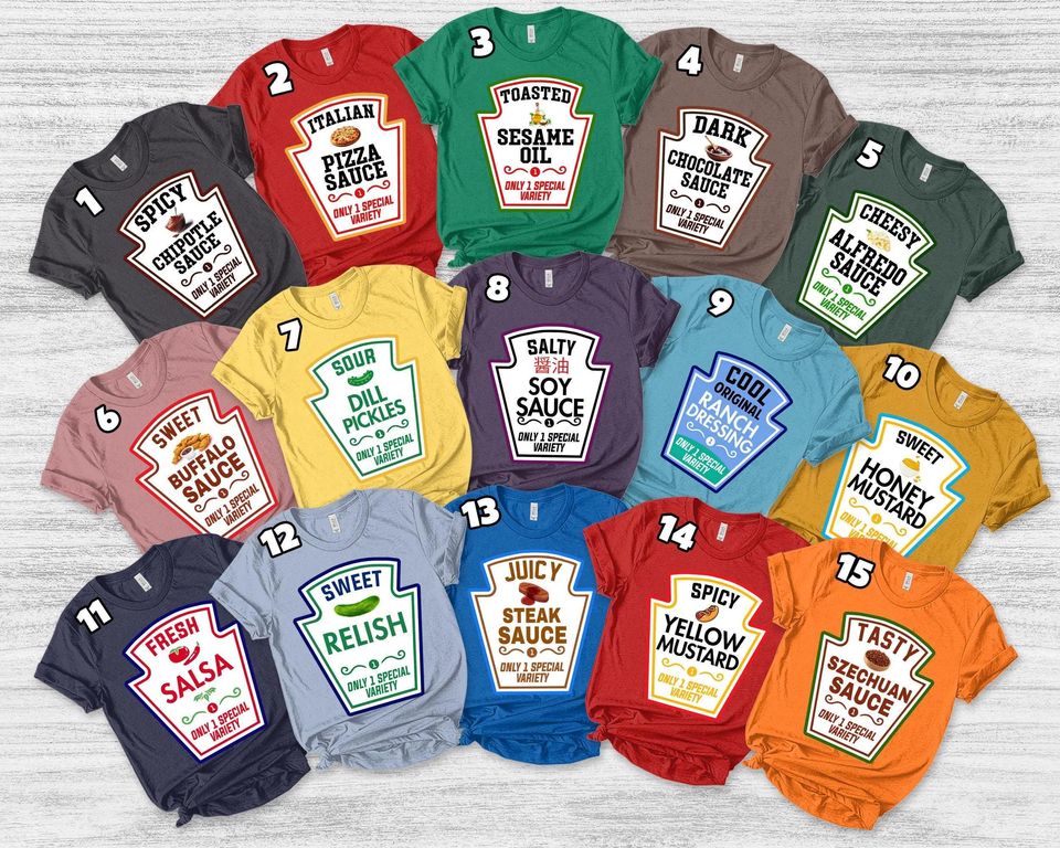Group Condiments Shirts, Matching Condiment Halloween Costume Party ...