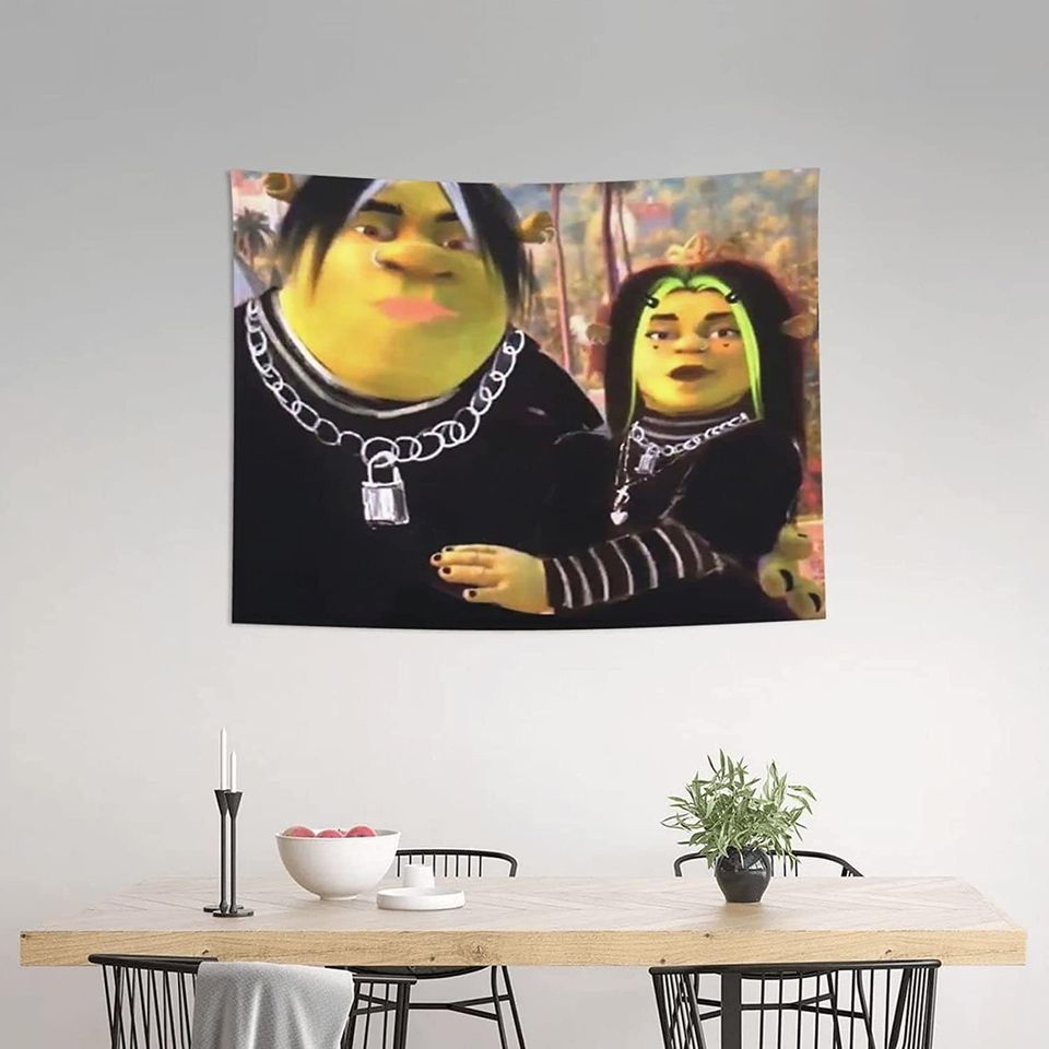 Shrek Tapestry Eboy Shrek And Egirl Fiona Funny Tapestrys Meme ...