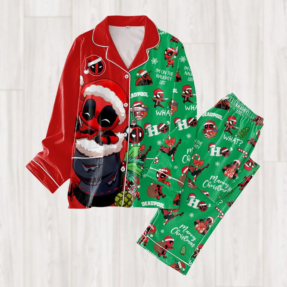 Deadpool Christmas Pajamas, Marvel Pajamas Set, Avengers Christmas ...