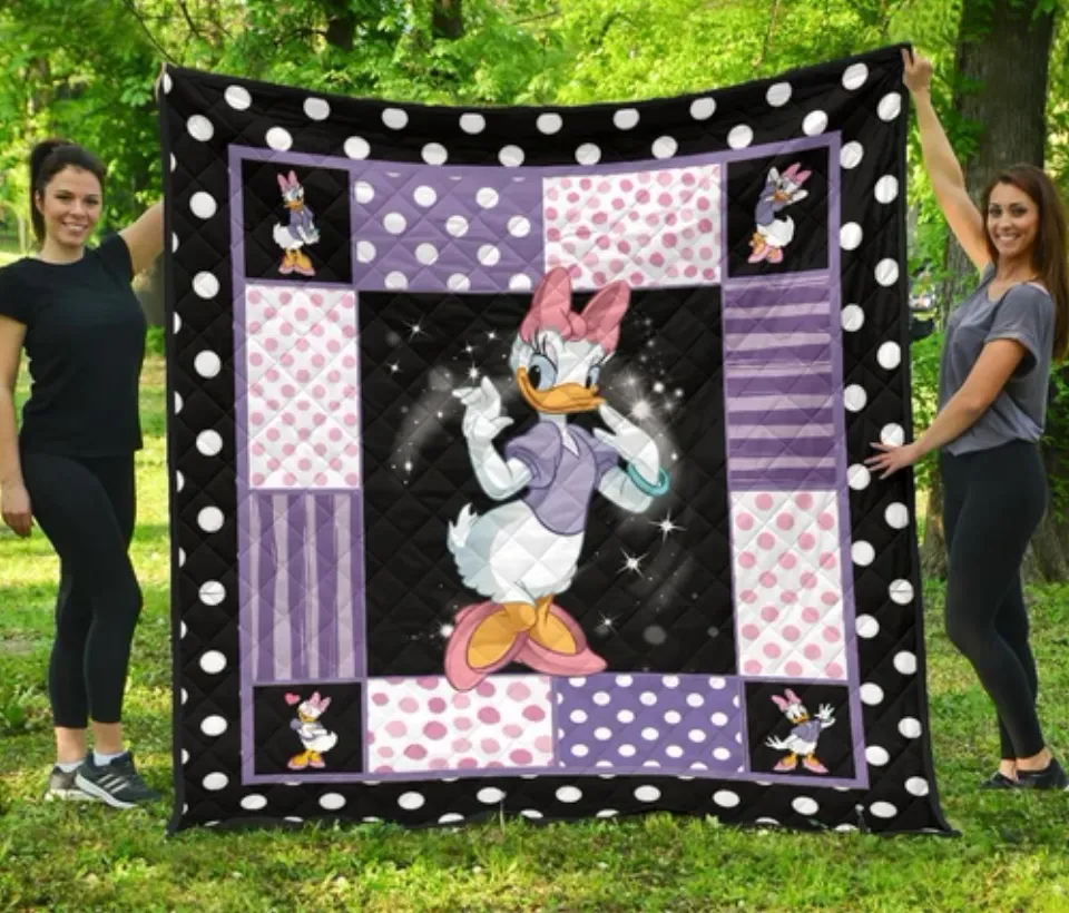 Never Too Old For Daisy Duck Mouse Ears Cartoon Character Quilt Blanket ...