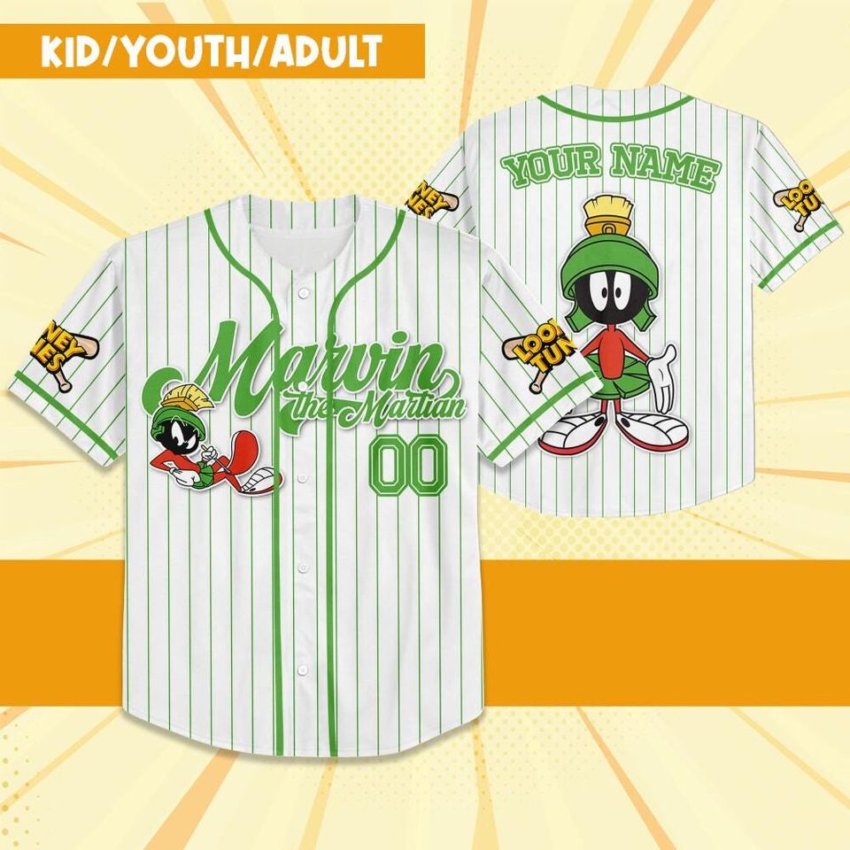 Custom Looney Tune Marvin The Martian Simple Baseball, Cartoon Team ...
