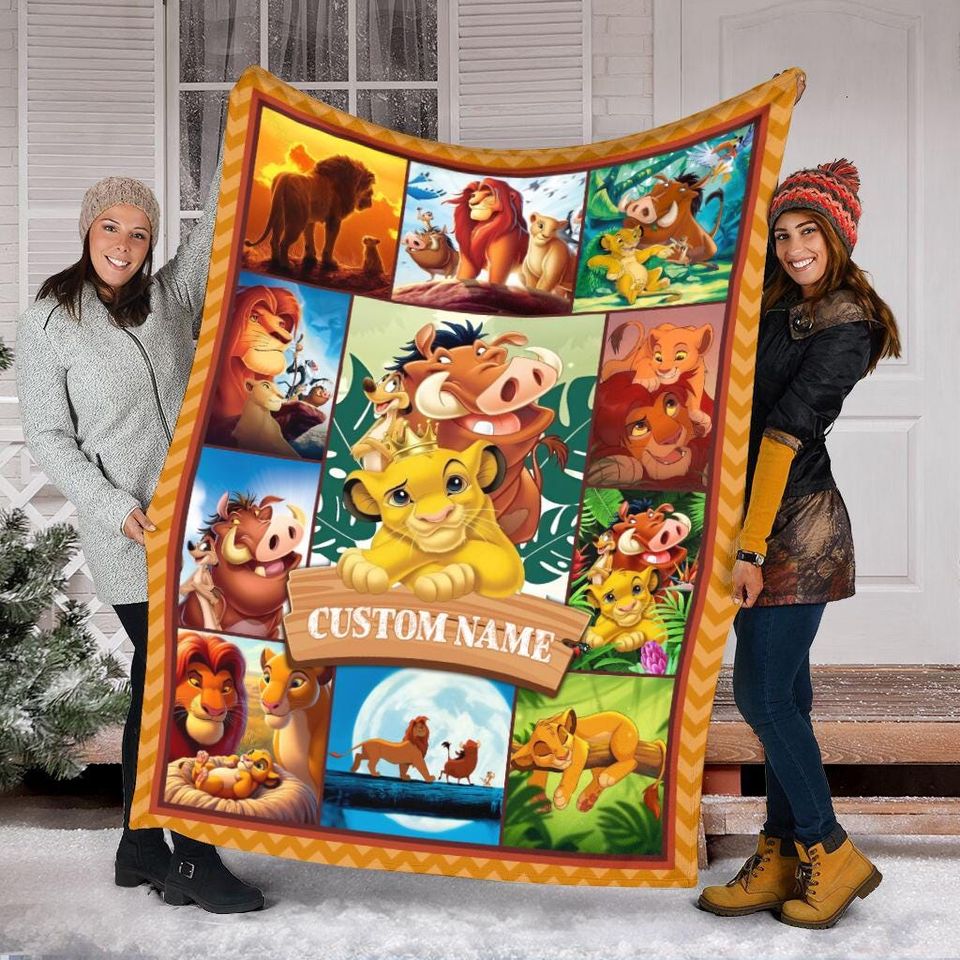 Personalized Name Simba & Friends Blanket, Disney Lion King, Lion King ...