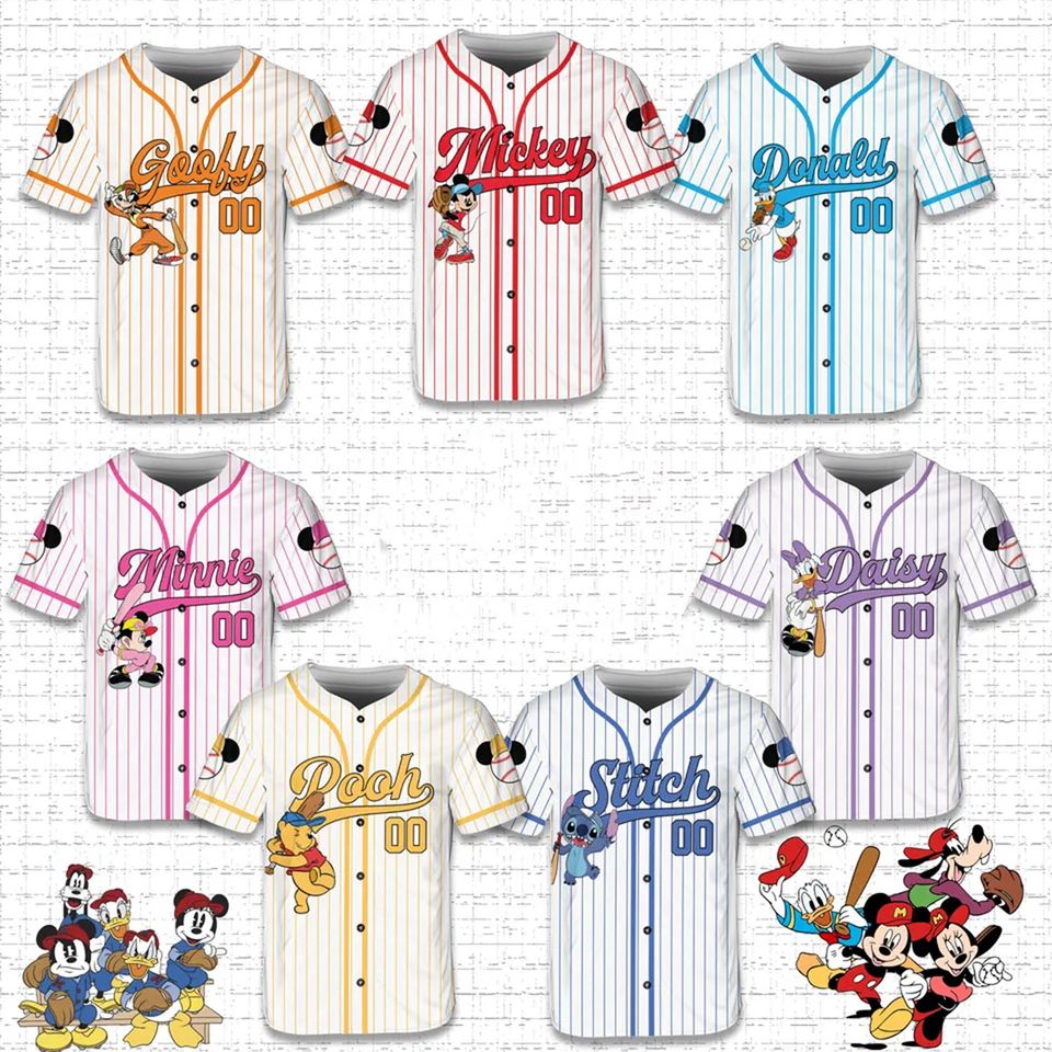 Custom Disneyland Baseball Jersey Disney Vacation Matching Shirt | ID ...