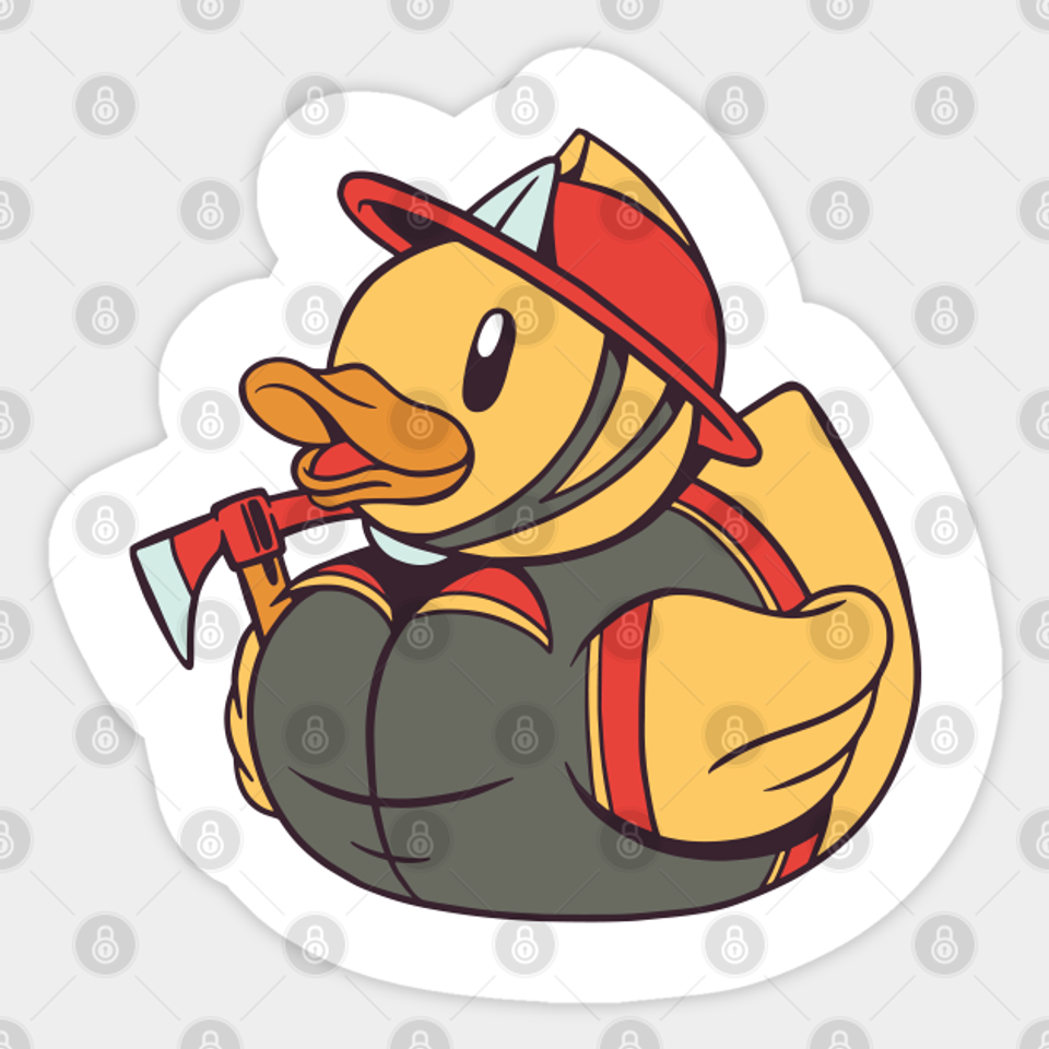 Rubber Duck Fireman - Fireman Kids - Sticker | 61% OFF Today Sale ...