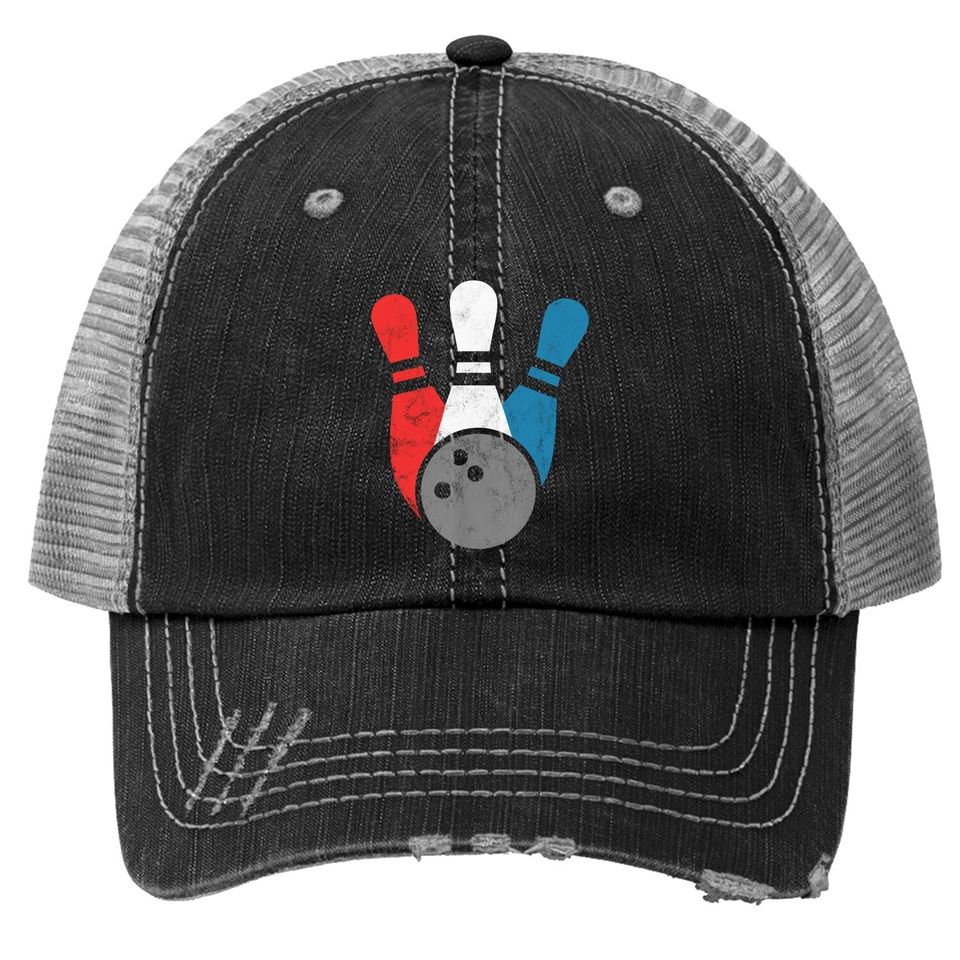 Distressed Bowling Trucker Hat For | Bowling Pins And Ball | ID 181202 ...