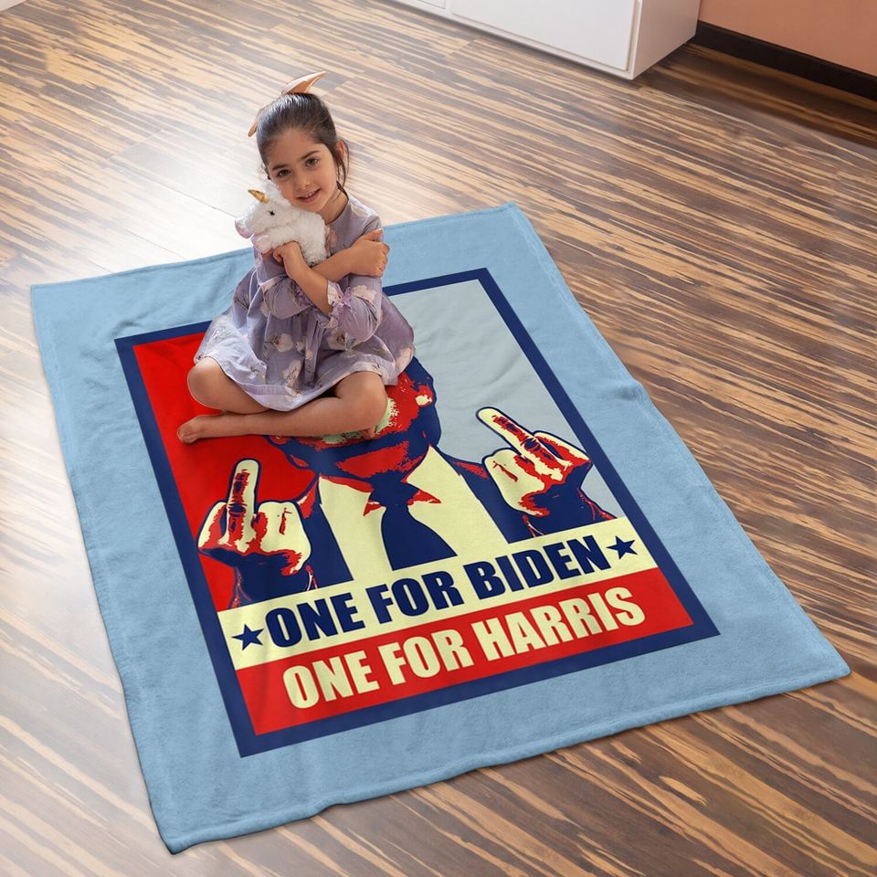 Trump Middle Finger Biden Harris Republican American Flag Baby Blanket ...