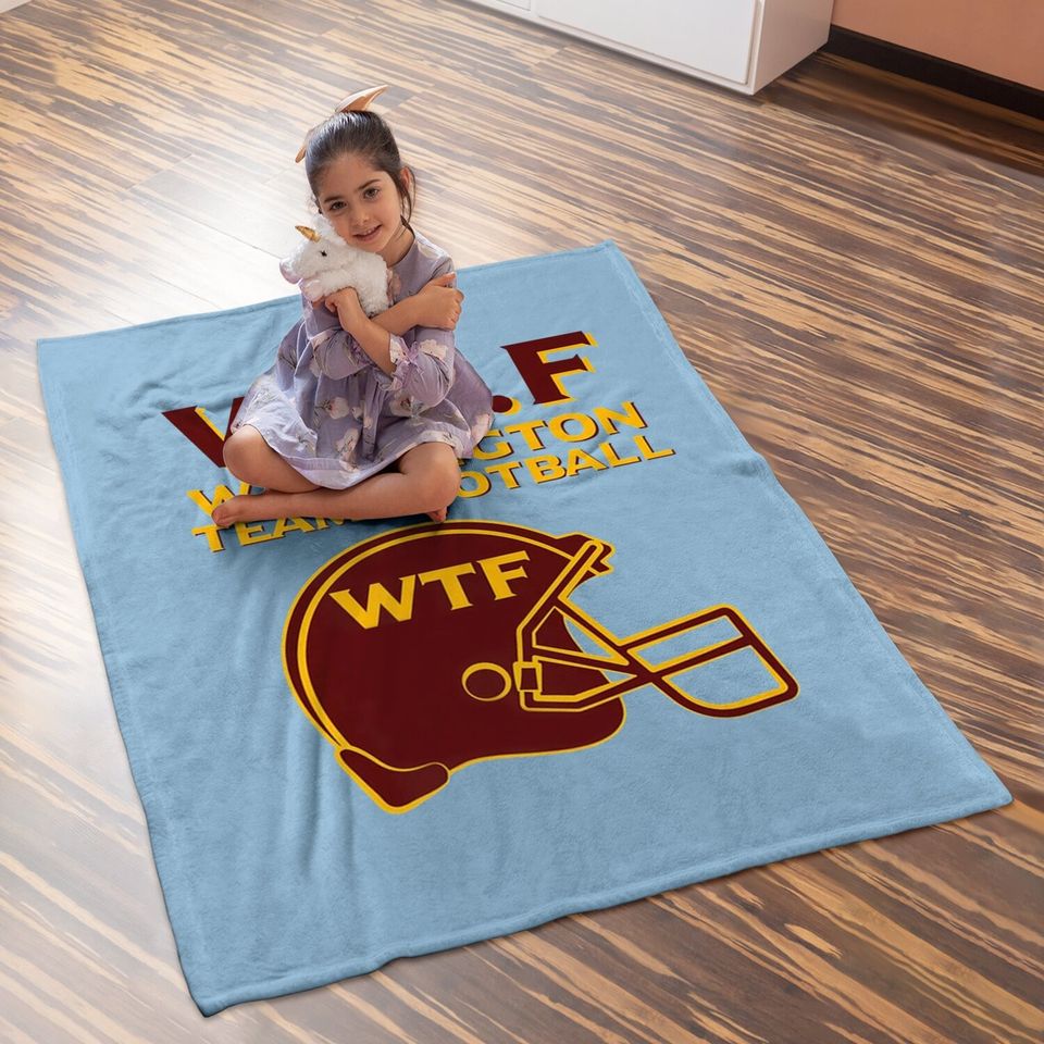 Washington Team Football Fan Wtf Helmet Logo Adult Premium Baby Blanket ...