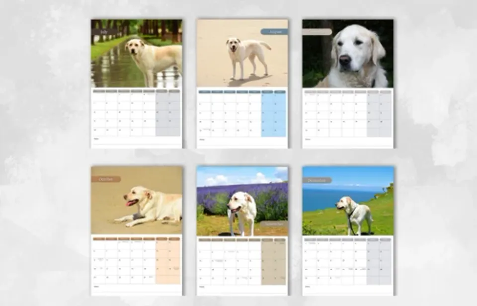 Labrador Calendar 2025: Monthly Wall Calendar with Notes, A4 Size | ID ...
