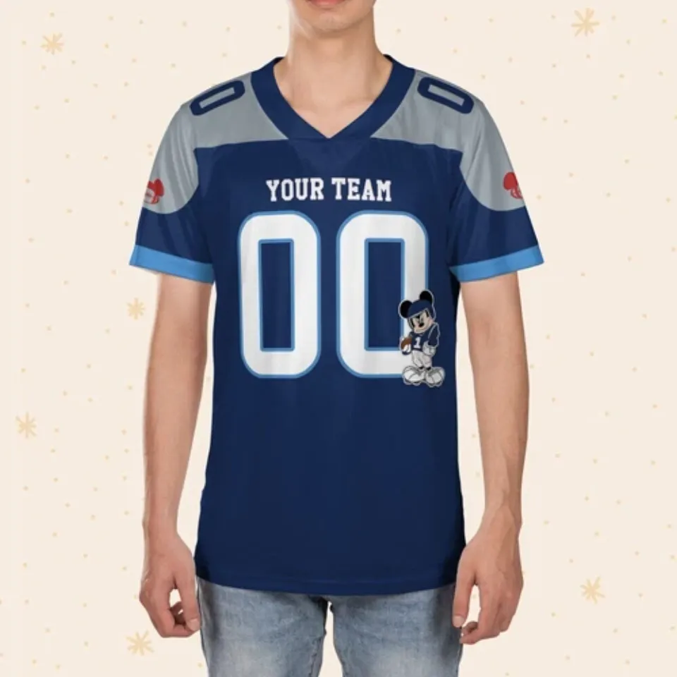 Custom Disney Mickey Super Star Titans Blue Football, Magic Kingdom ...