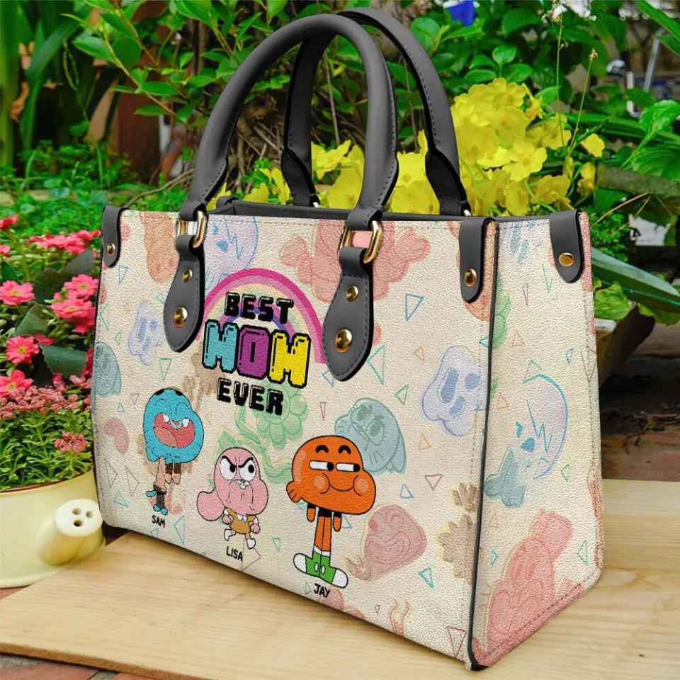Personalized Cartoon Gumball Mom Purse Leather Handbag, Cartoon Bag ...