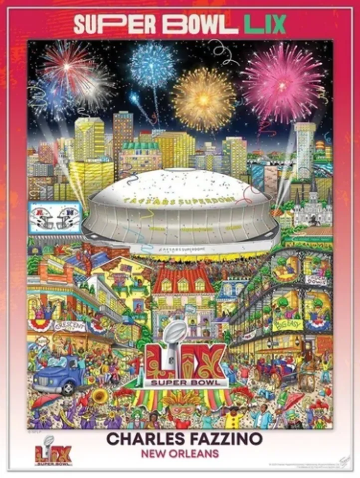 Hot Super Bowl LIX 2025 Poster FEB 8,9 Philadelphia Kansas City Chiefs ...