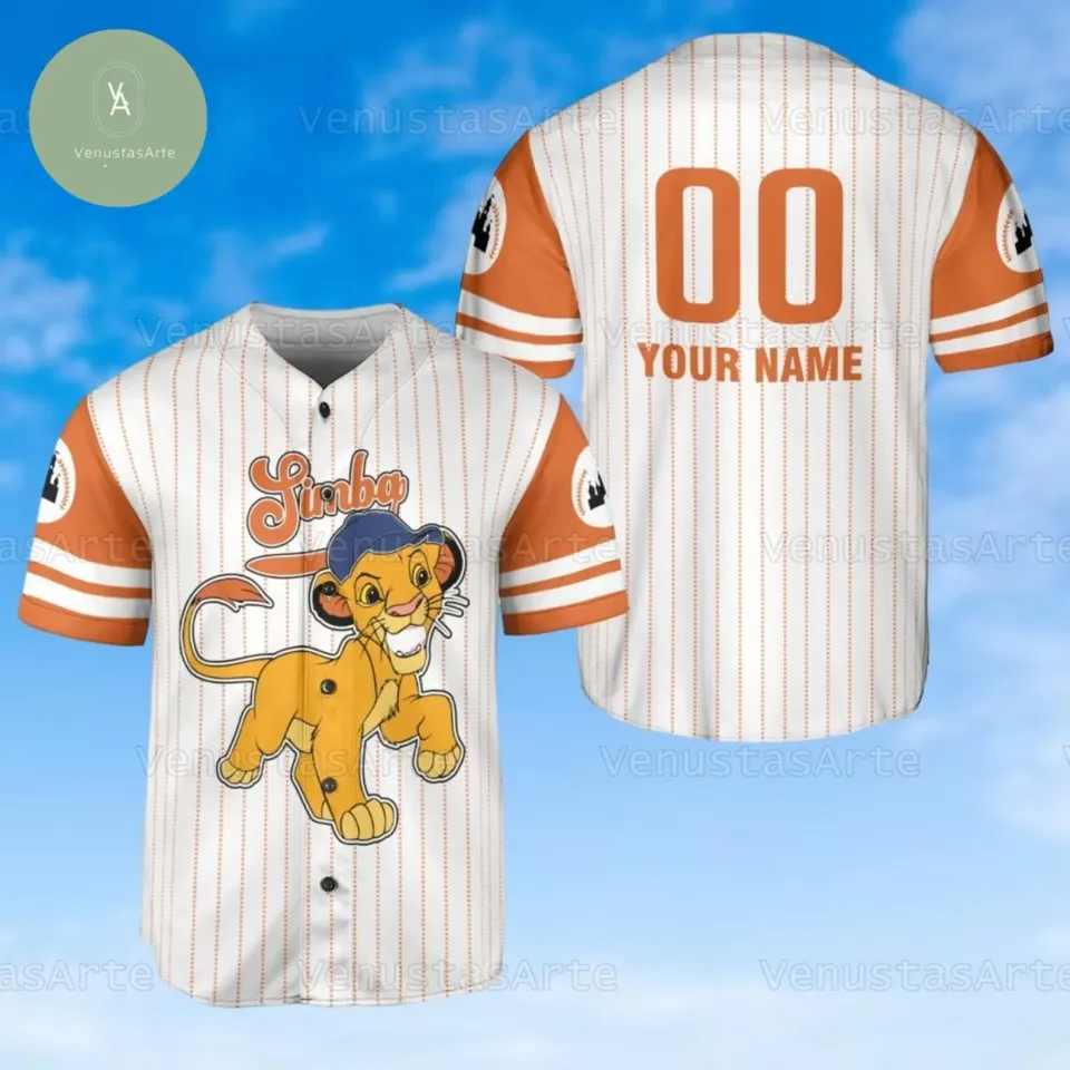 Personalized Simba Lion King 3D Baseball Jersey Shirt US Size All Over ...