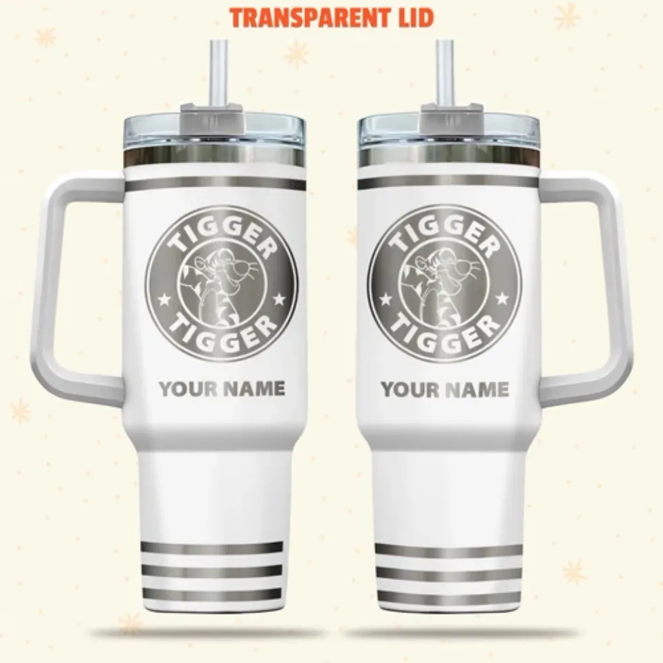 Custom Disney Tigger Coffee Logo Tumbler, Disney Characters Christmas ...