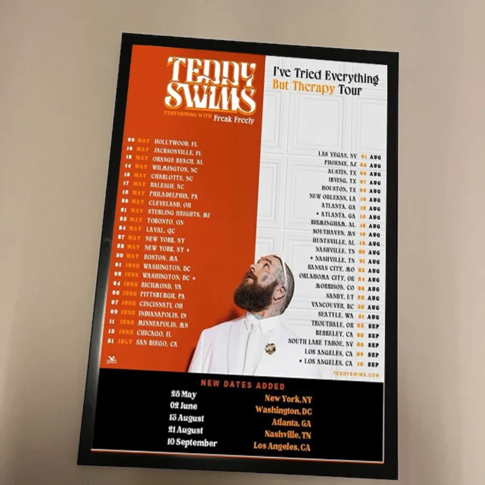 Teddy Swims 2025 Tour Poster | 11% OFF Today Sale | Printblur