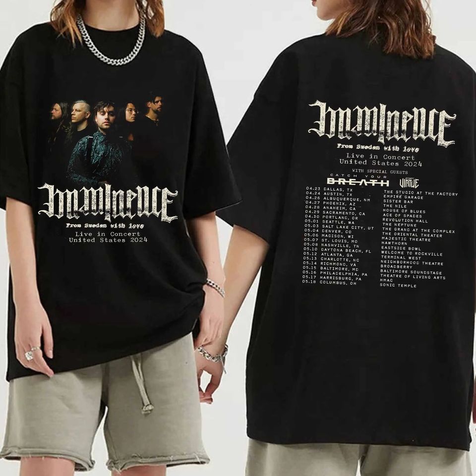 Imminence The Black Tour 2024 Shirt, Imminence Band Fan Shirt ...
