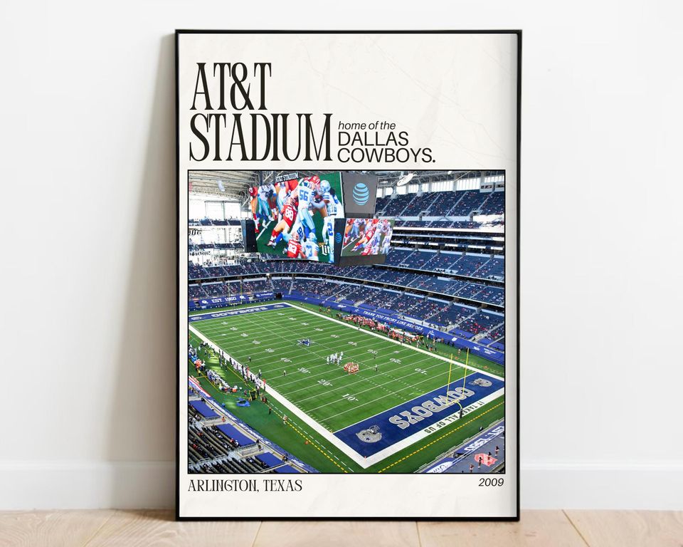 AT&T Stadium Print, football Stadium Poster, Dallas Print, football ...