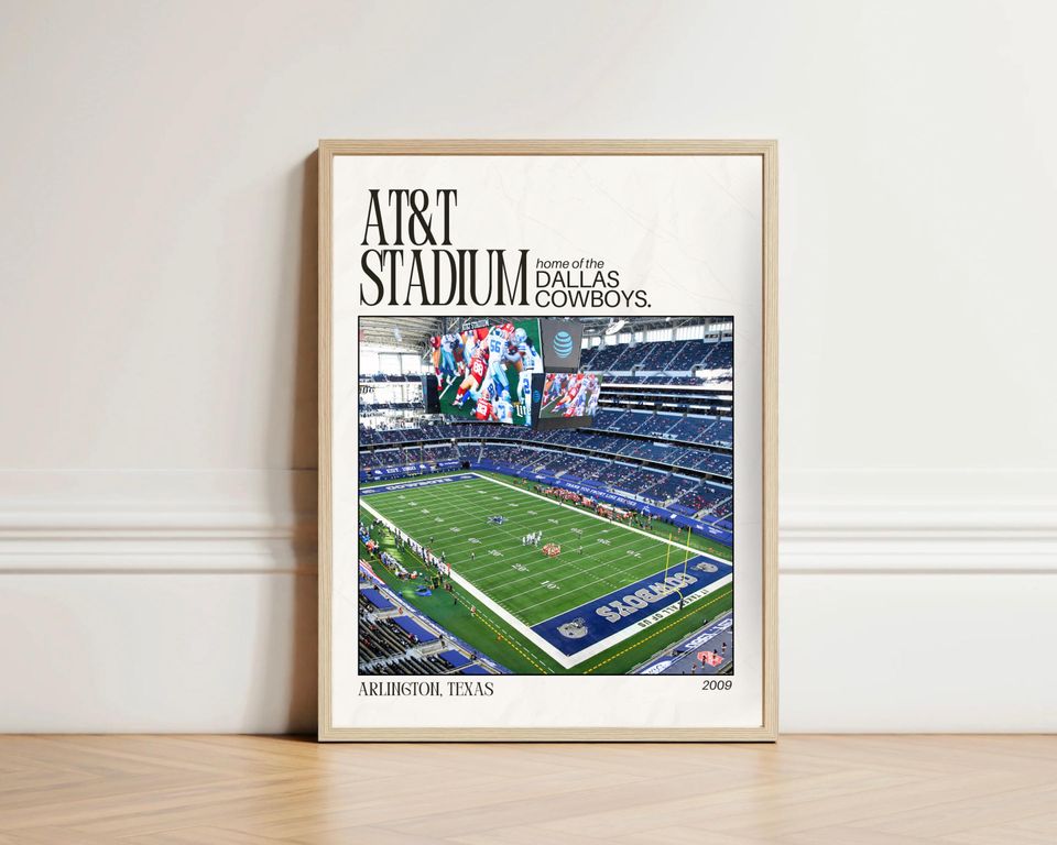 AT&T Stadium Print, football Stadium Poster, Dallas Print, football ...