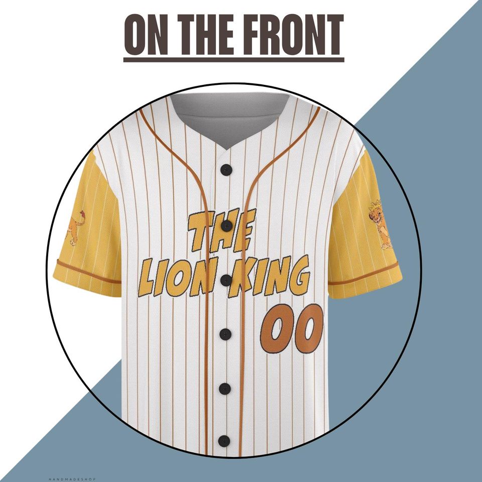 Personalized The Lion King Mufasa Baseball Jersey, Custom Simba Jersey ...