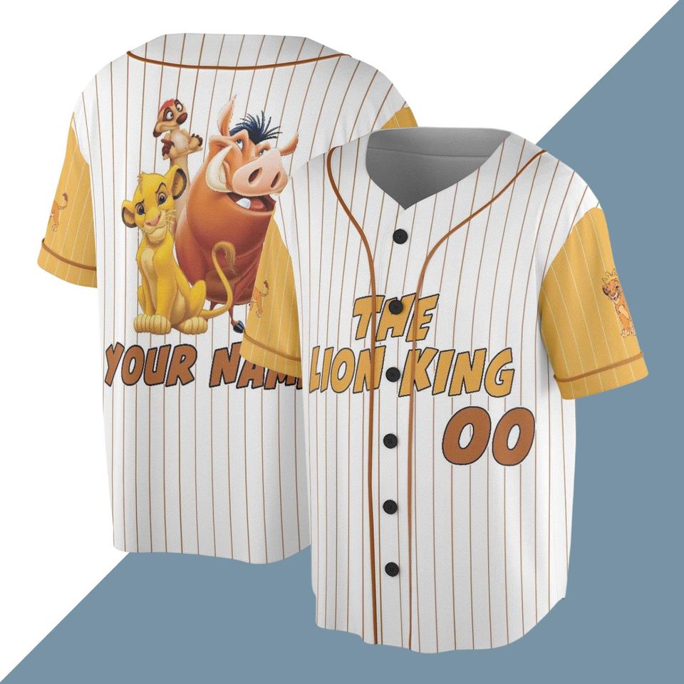 Personalized The Lion King Mufasa Baseball Jersey, Custom Simba Jersey ...