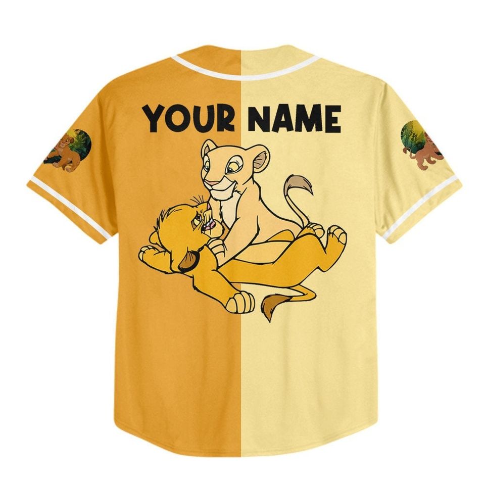 Personalize The Lion King Couple Baby Simba Nala Half and Half Baseball ...