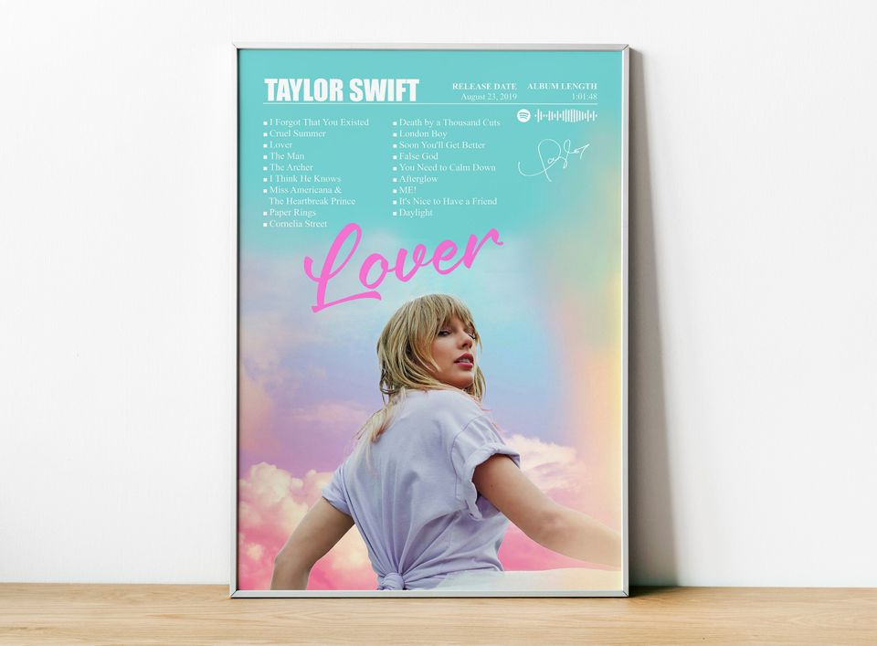 Taylor Lover poster, Taylor Lover album cover prints, Taylor gifts ...