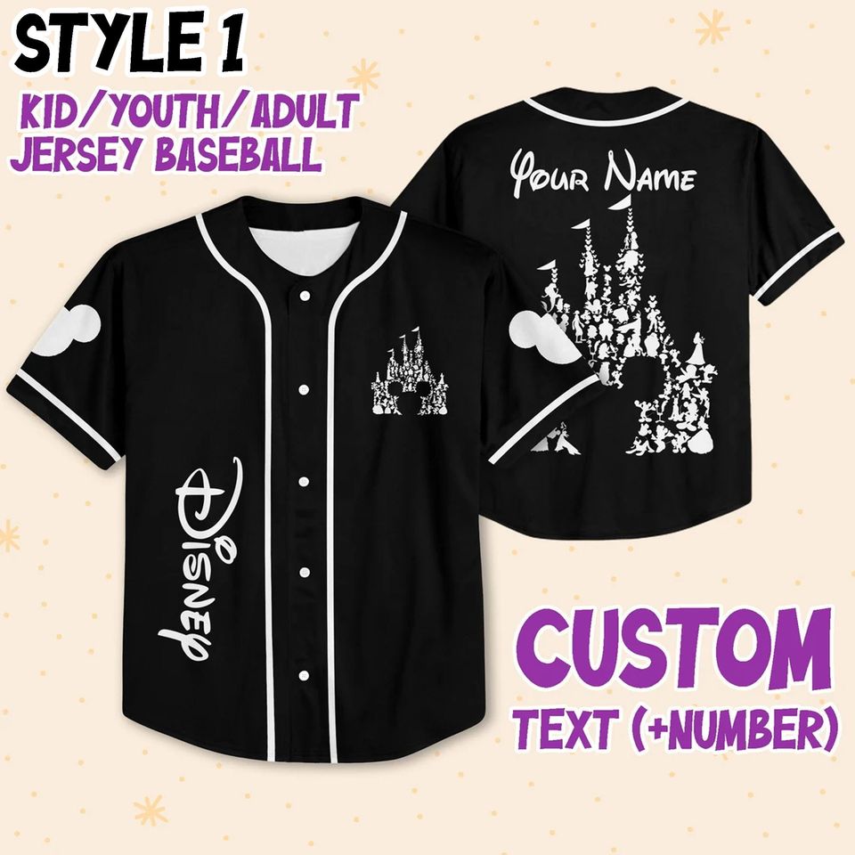 Custom Disney Baseball Jersey Team Disneyland Baseball Shirts Baseball ...