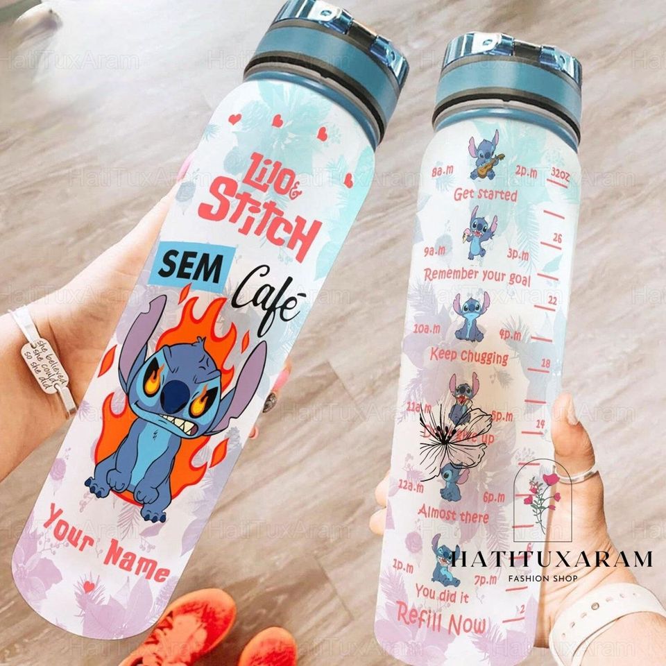 Personalized Stitch Water Bottle, Disney Water Bottle, Fitness Bottle ...
