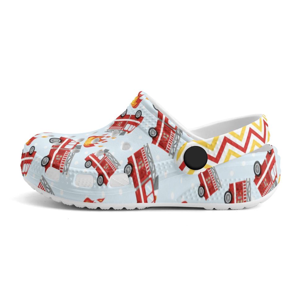 All Over Print Firefighter Theme Croc Style Sandals, Firefighter Them ...
