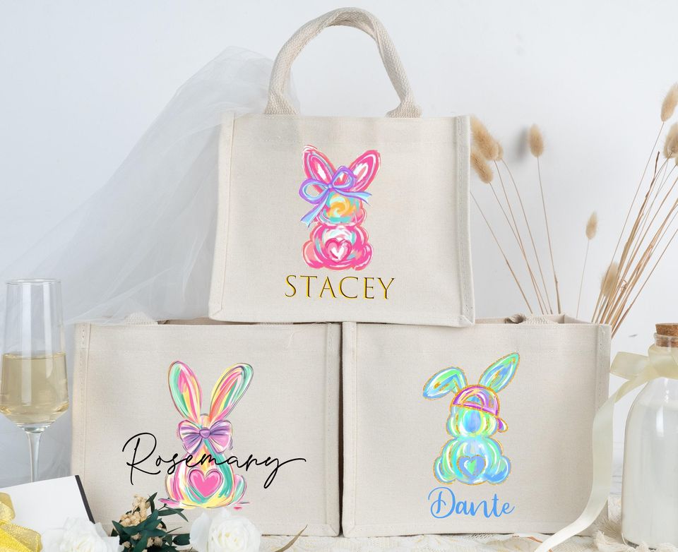 Personalized Easter Tote Bag,Kids Easter Basket Bag,Easter Basket Bag ...