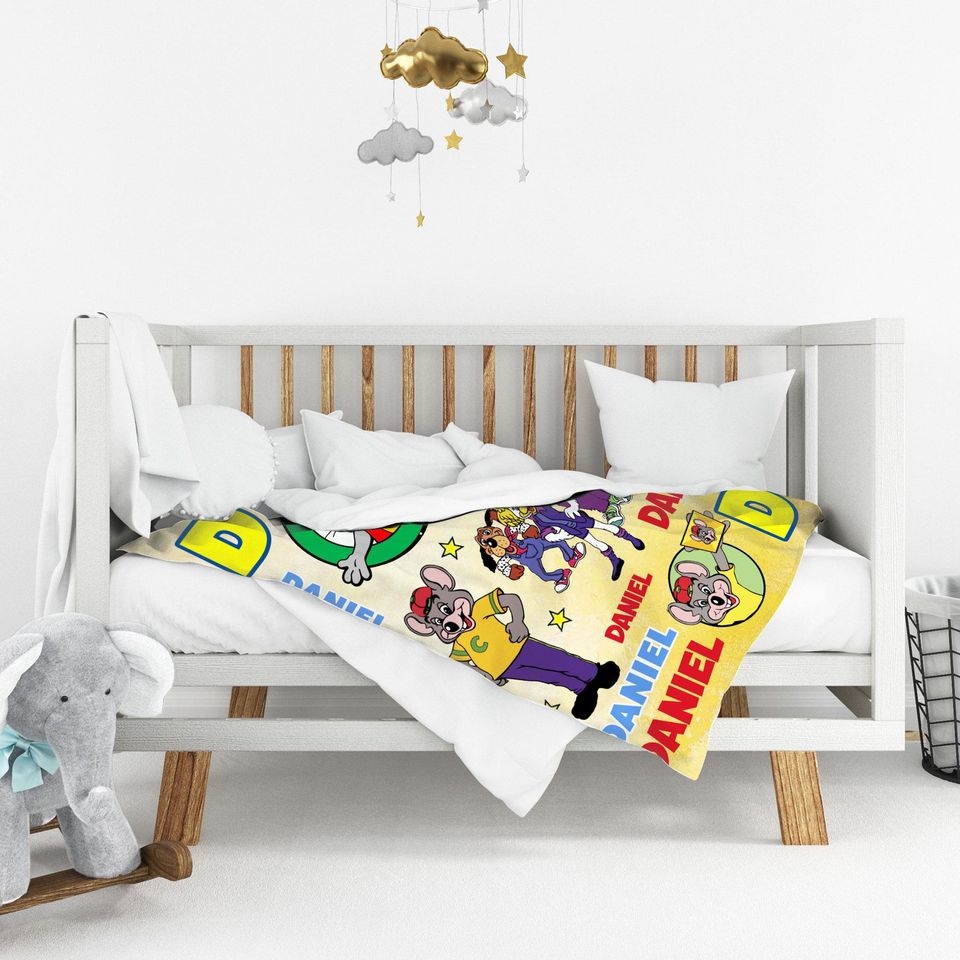 Personalized Chuck E Cheese Blanket, Chuck E Cheese Cartoons Blanket ...