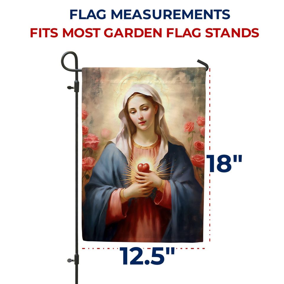 Immaculate Heart of Mary Flag, Virgin Mary Garden Flag, Blessed Mother ...