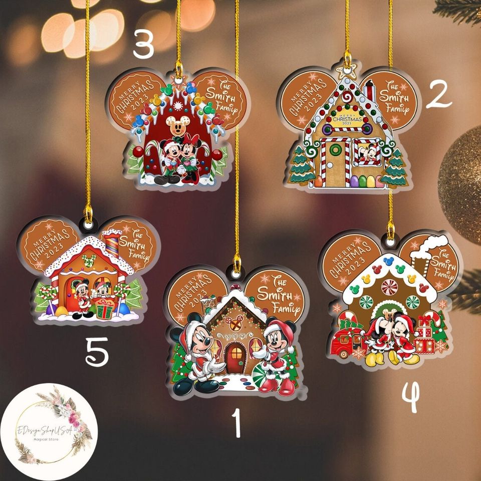 Personalized Gingerbread House Disney Christmas Ornament, Mickey Minnie ...