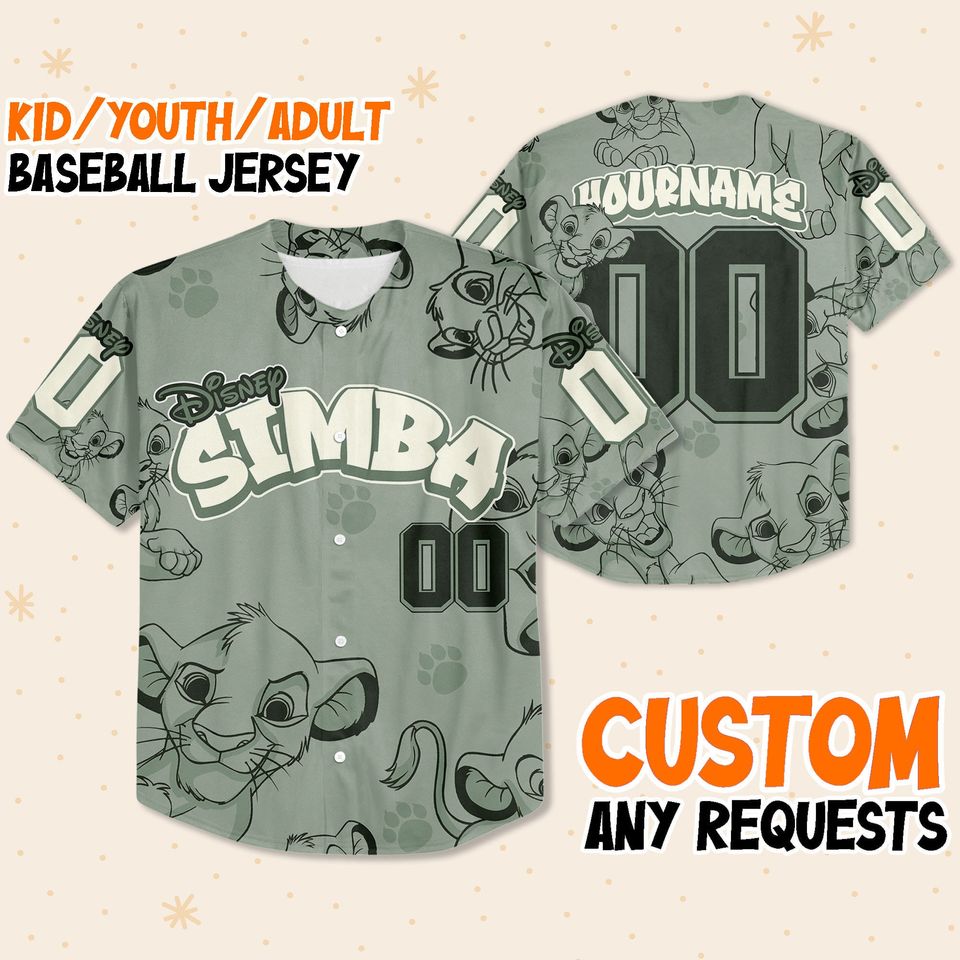 Personalized Disney Simba the Lion King Baseball Jersey | ID 12818195 ...