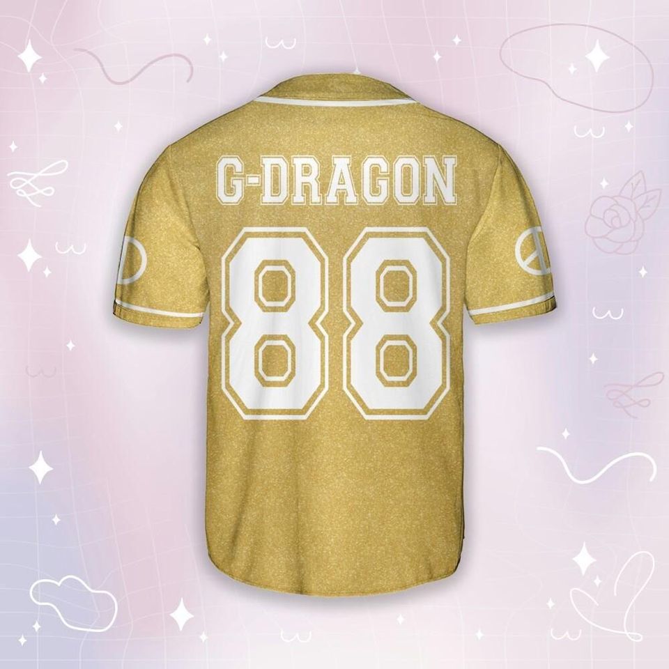 G-Dragon BIGBANG Yellow Baseball Jersey, FanMade Kpop Merch, Fan Merch ...