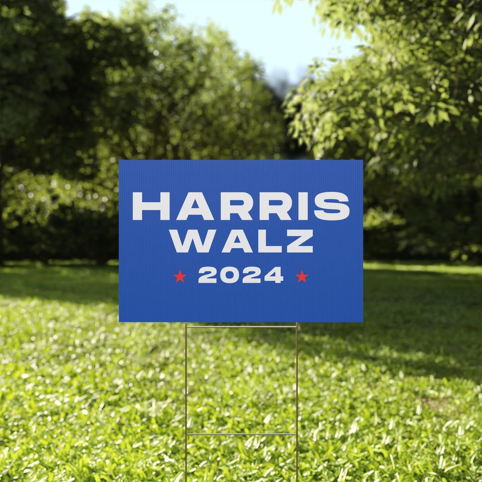 Kamala Harris Walz Sign Yard | Blue & White Election Democrat Campaign ...