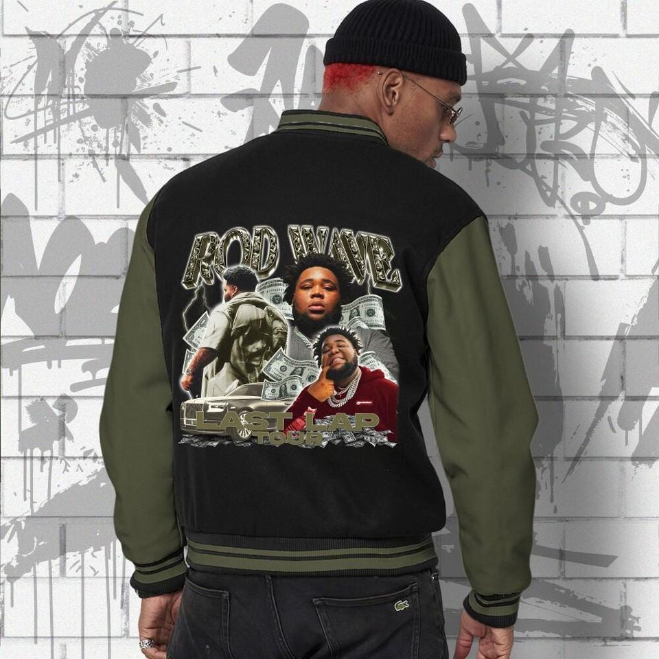 Custom Medium Olive Unisex Varsity Jacket, Rd Wave Last Lap Tour | ID ...