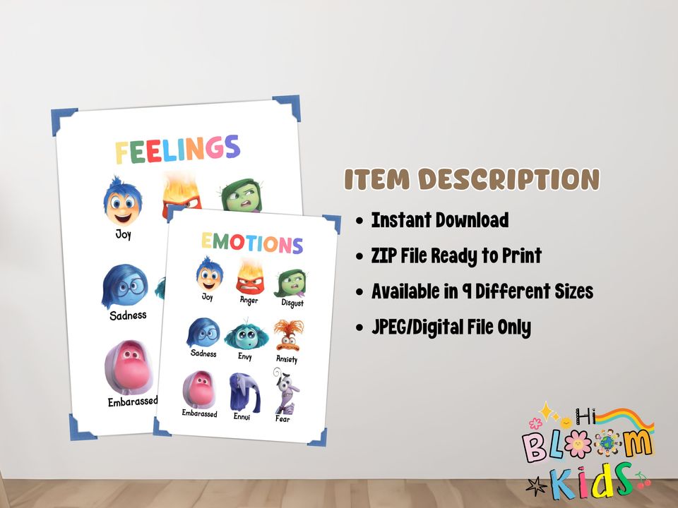 Your Inside Out Feelings Emotions Poster Movie Cute Poster Digital ...