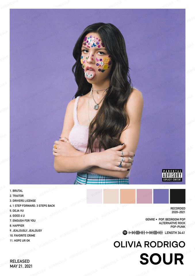 Olivia Rodrigo SOUR Poster Digital Download | 11% OFF Today Sale ...