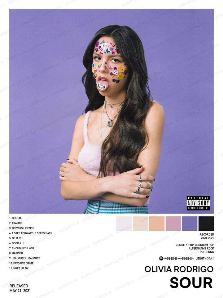 Olivia Rodrigo SOUR Poster Digital Download | 11% OFF Today Sale ...
