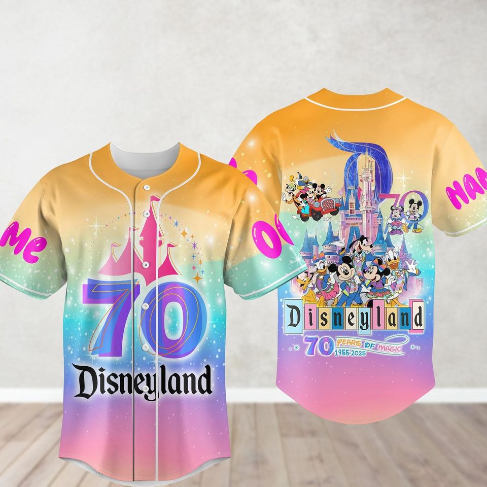 Disneyland 70th Anniversary 1955 2025 Baseball Jersey, 70 Years Of ...