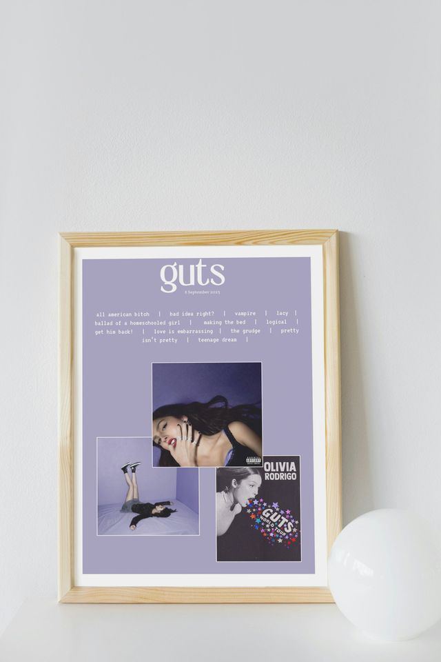DIGITAL Guts Album Cover Poster, Olivia Rodrigo, Wall Art