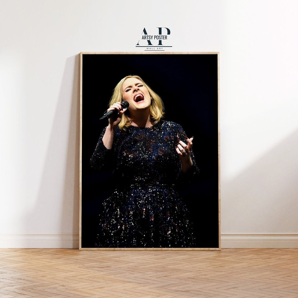 Adele Poster, Musician Wall Art, Music Star Wall Decor, Elegant Singer ...
