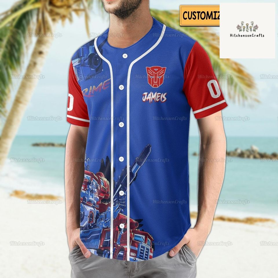 Custom Transformers Optimus Prime Baseball Jersey, Optimus Prime ...