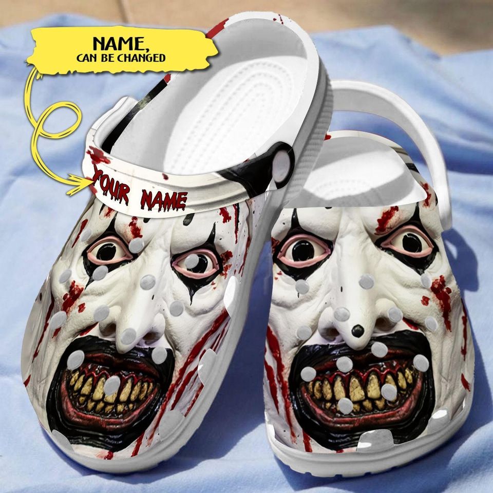 Halloween Terrifier's Face Clogs, Horror Characters Custom Name ...